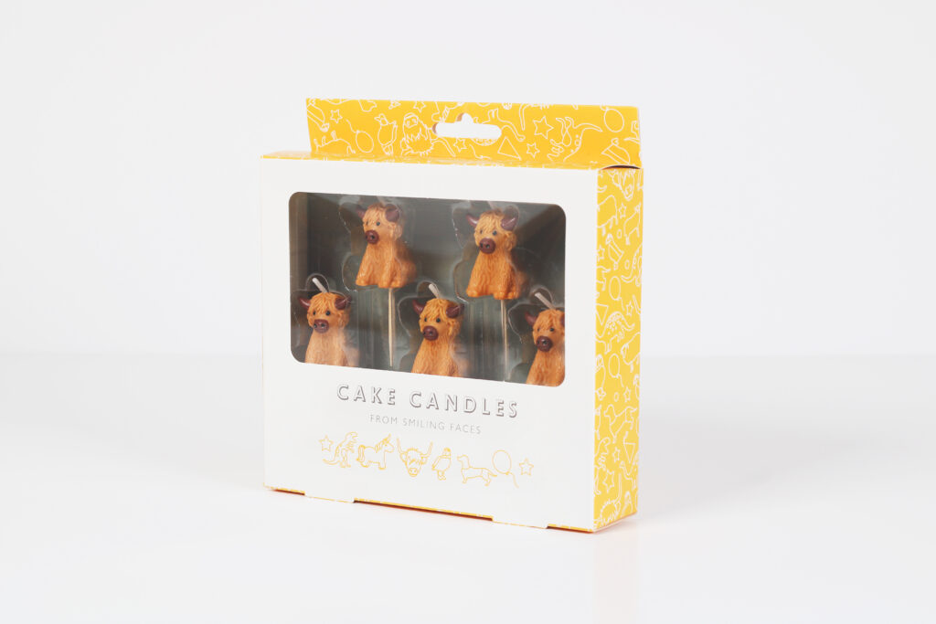Highland Cow Cake Candles (pack size = x 6) - Smiling Faces Trade