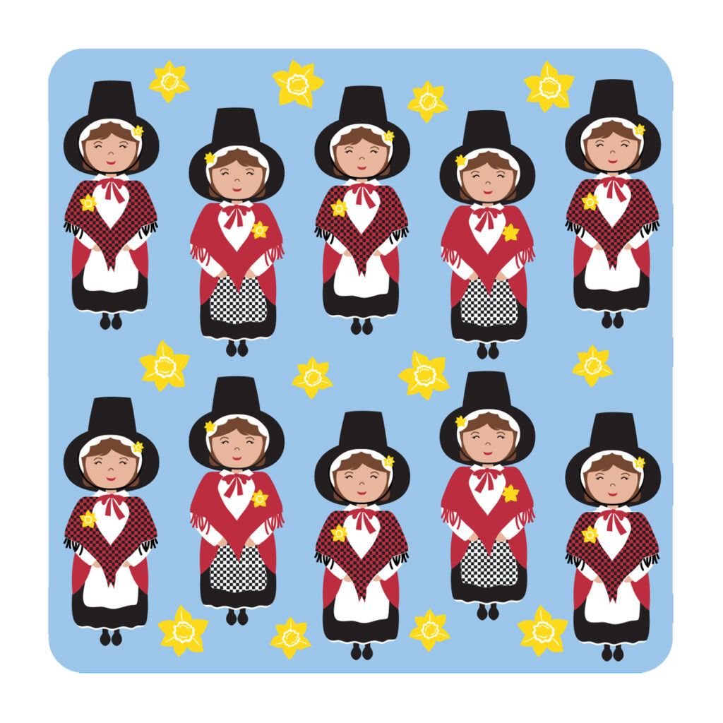 Welsh Lady - Coaster (pack size = x 6) - Smiling Faces Trade